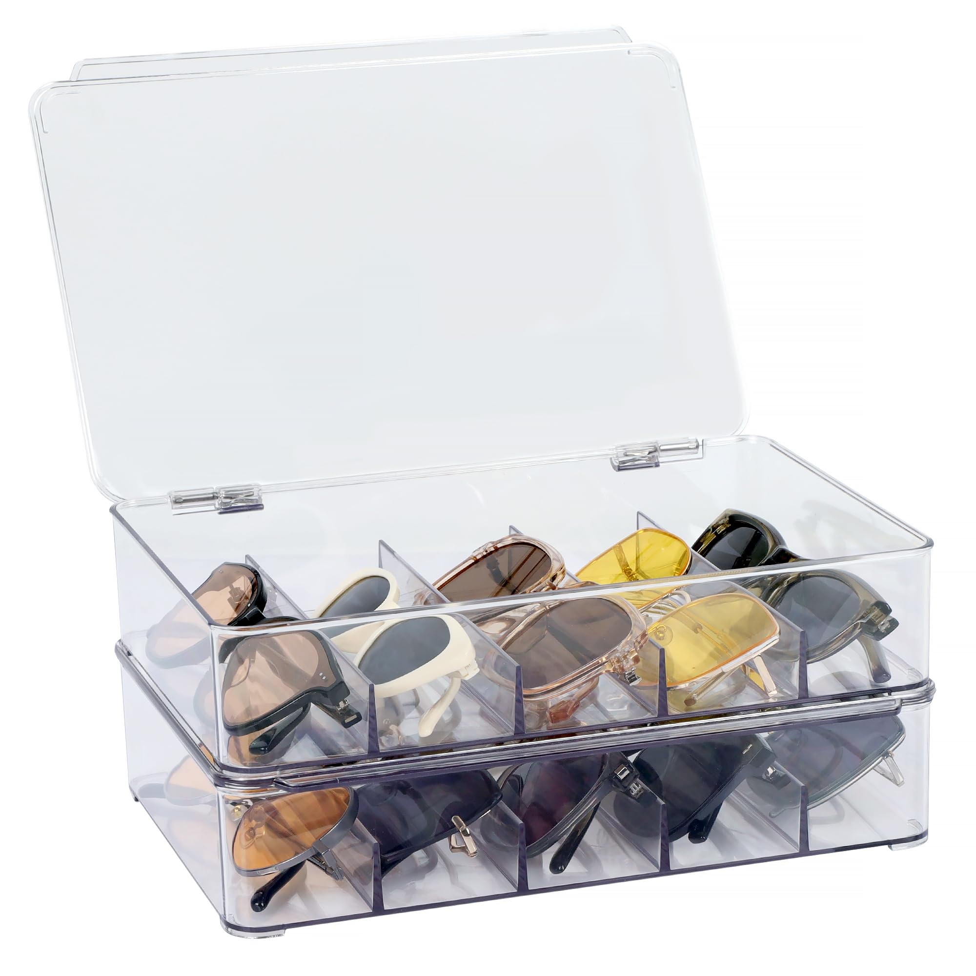 Amazon.com - FORUP Eyeglass Case Storage Organizer, Plastic Stackable ...