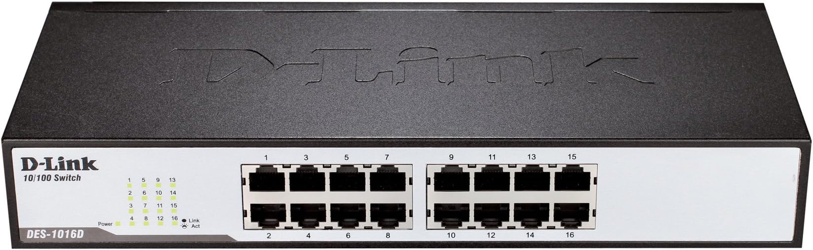 D-Link DES-1016D/B 16-Port Fast Ethernet Unmanaged Metal Desktop Switch ...