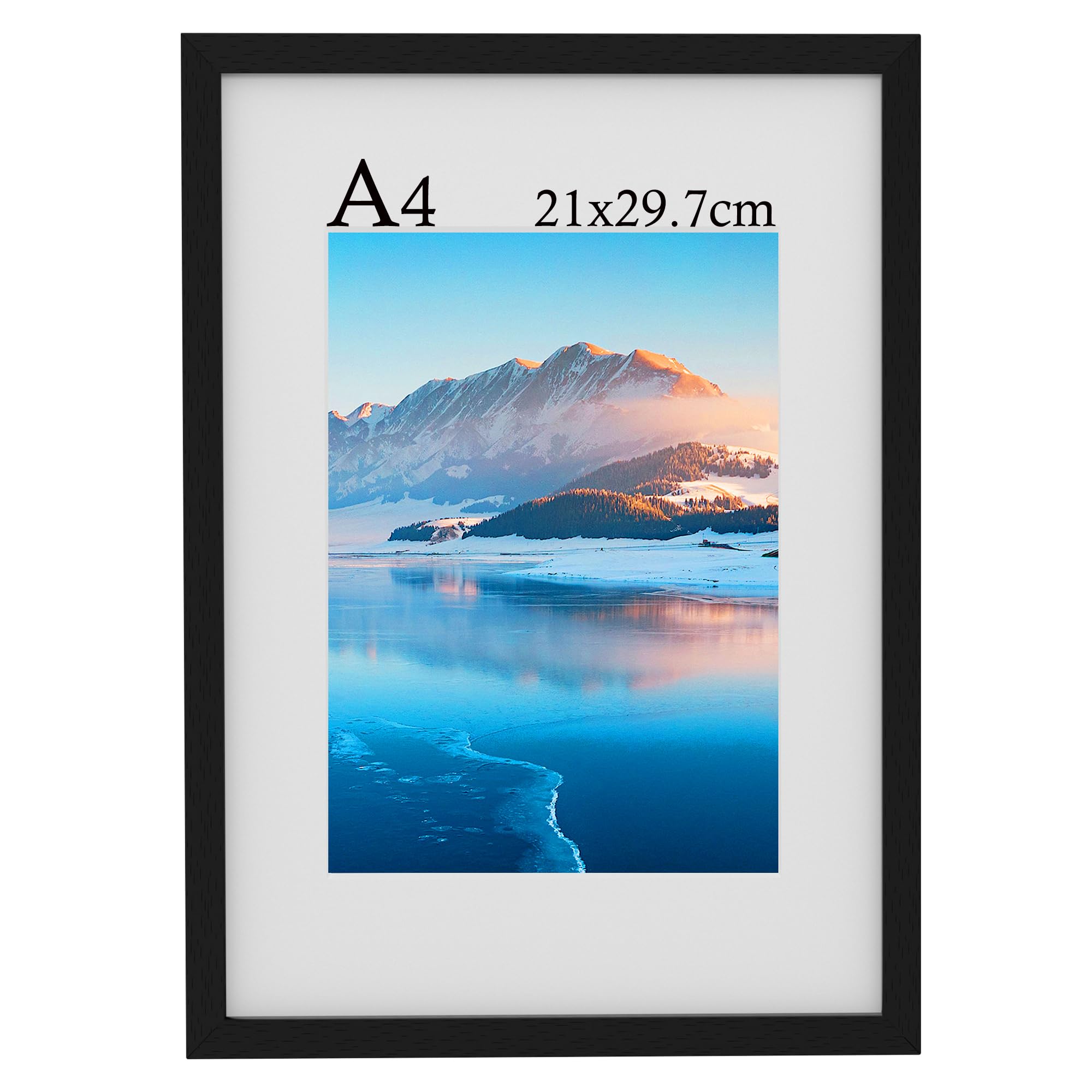 A4 Frame, 21x30 cm Wooden A4 Photo Frames, A4 Picture Frames with Mount ...