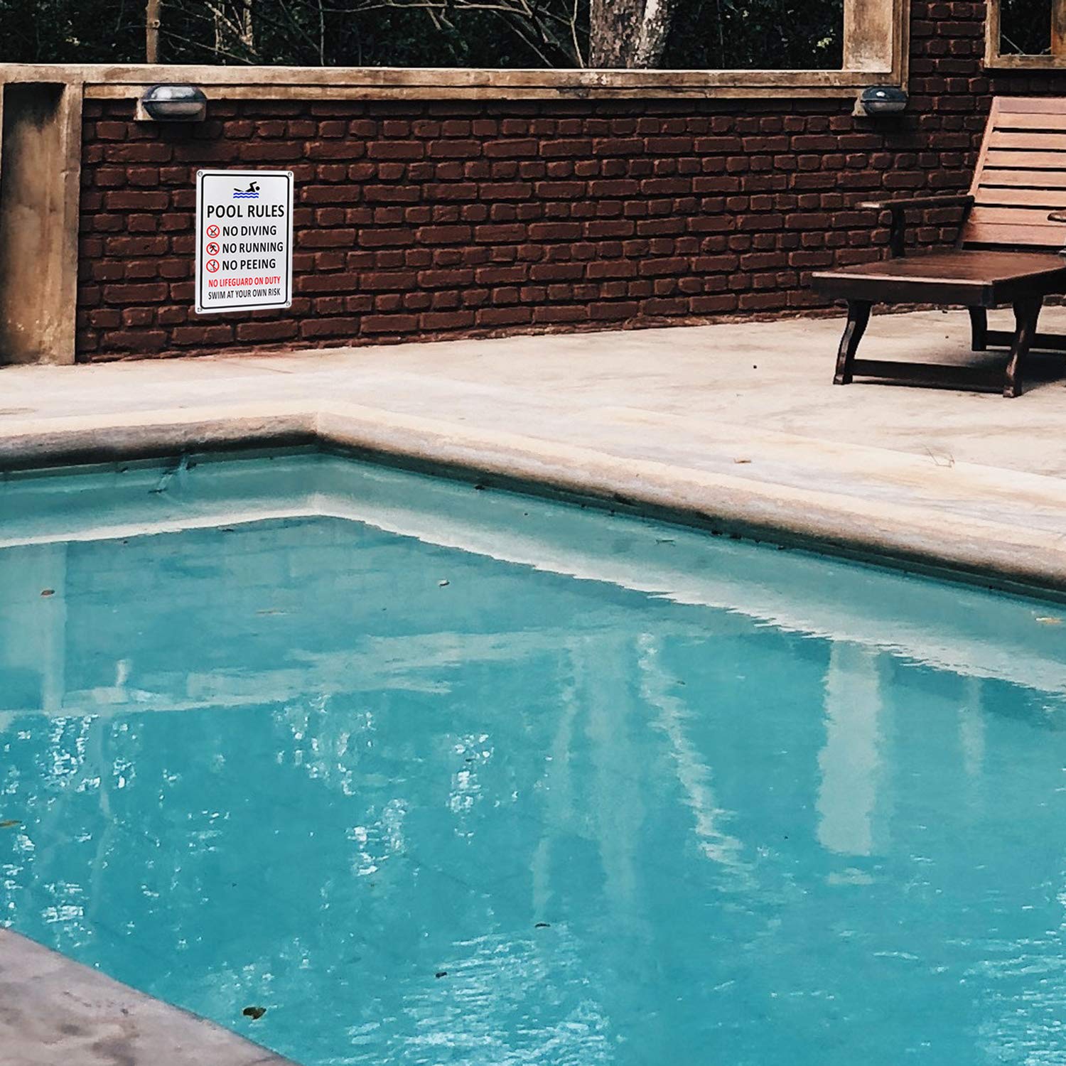 Snapklik.com : Pool Rules Sign, Swim At Your Own Risk, No Diving, No ...
