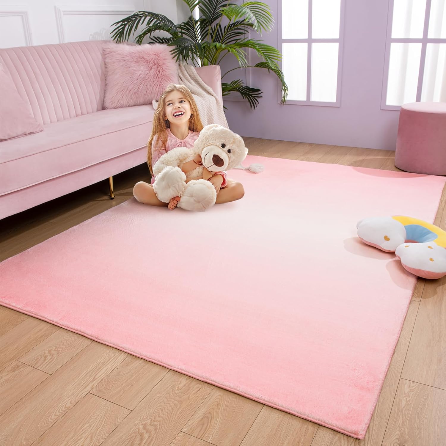 Amazon.com: Przemy Soft Shag Rug for Girls Bedroom Living Room Carpet ...