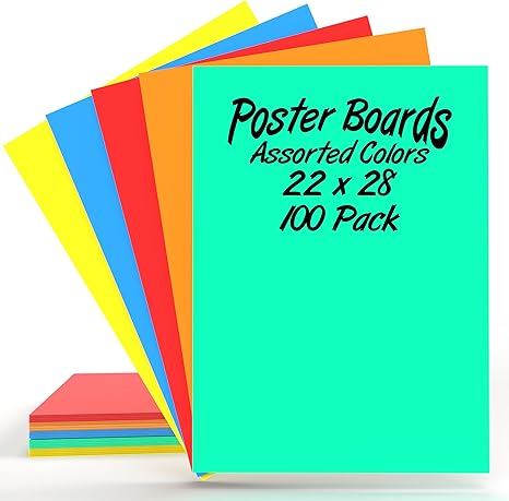 Amazon.com : Poster Board, Poster Paper 22x28, Colored Poster Board ...
