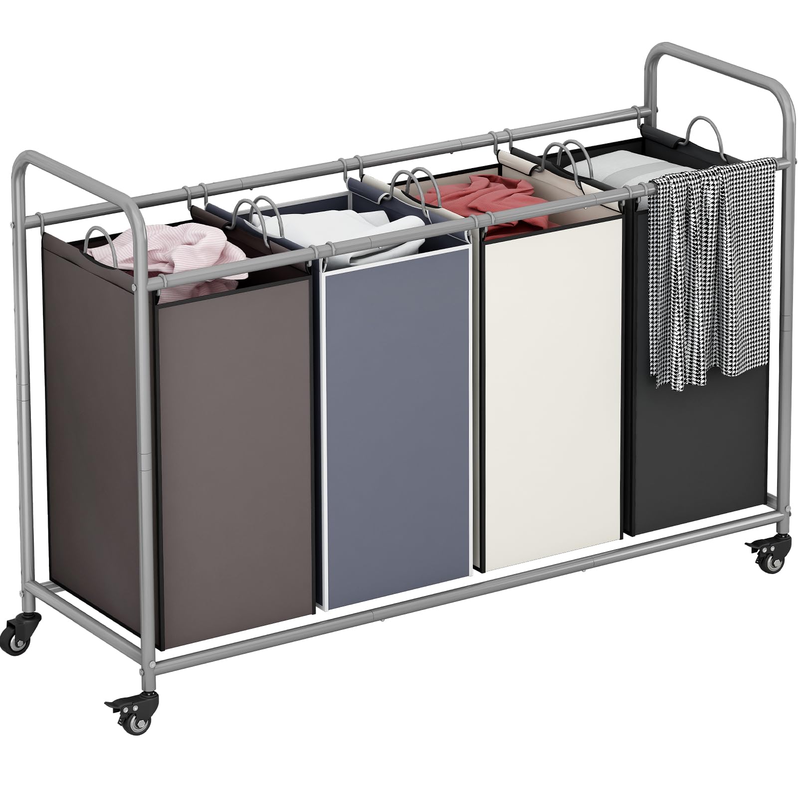 Snapklik.com : Laundry Sorter 4 Section Hamper Sorter