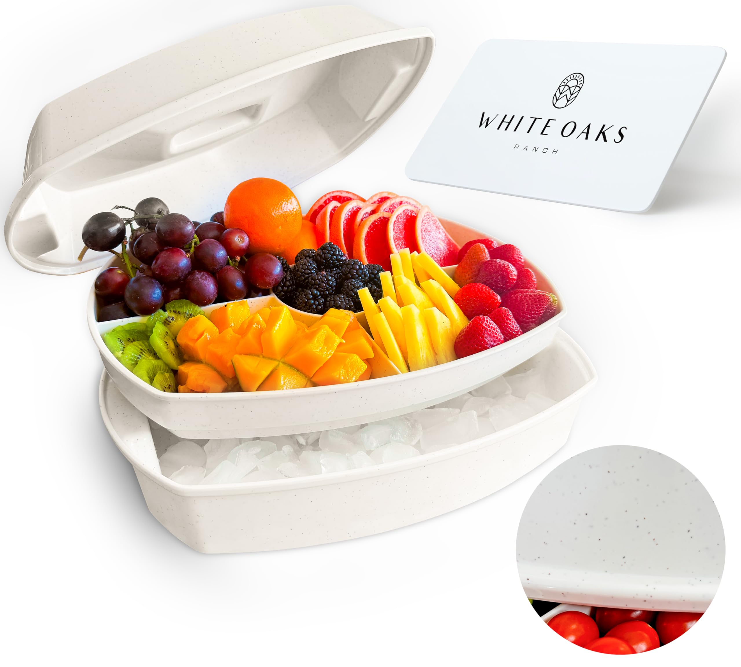 Amazon.com: 15" Stone-Colored Chilled Serving Tray - 3-Tier Ice Party ...