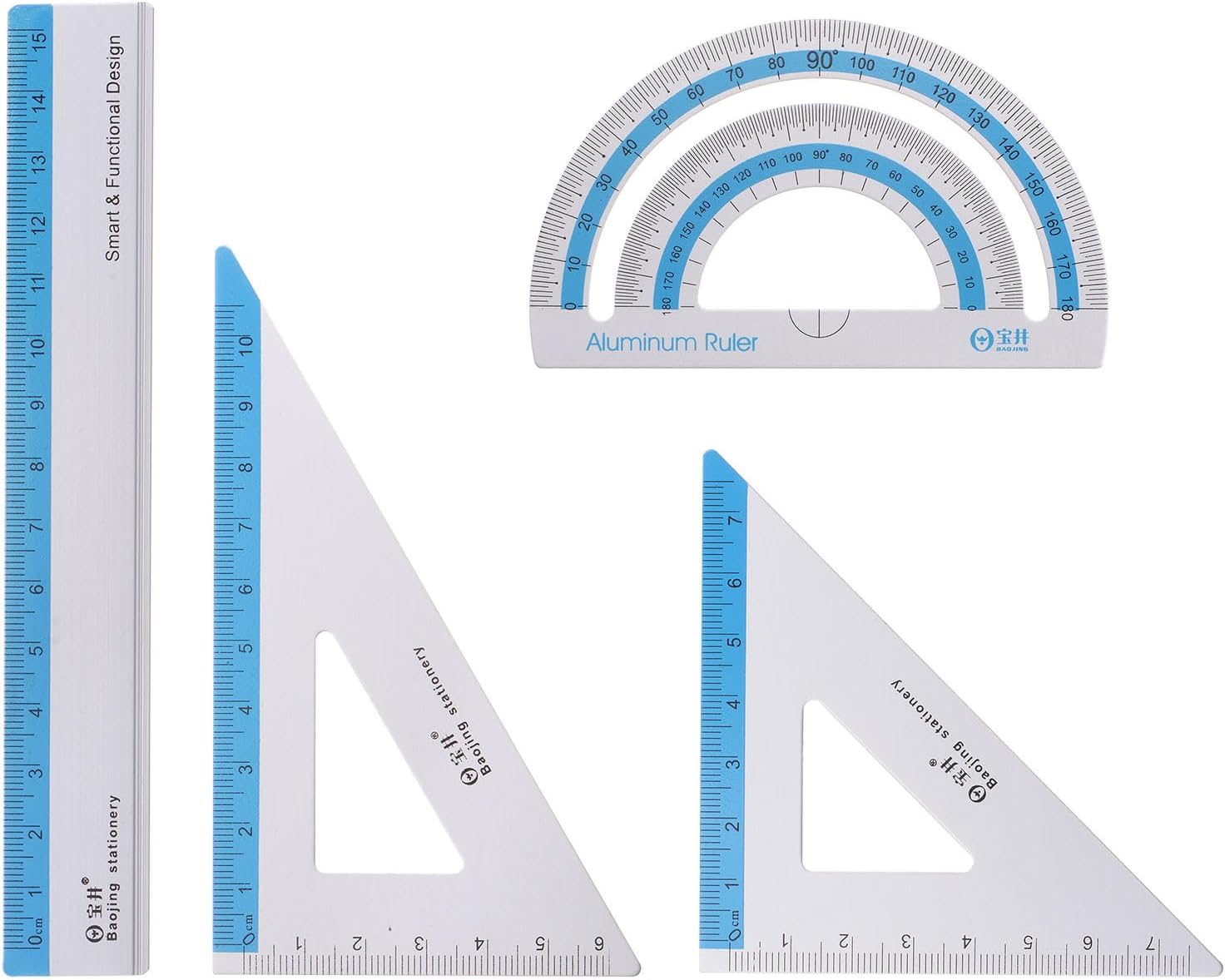 Amazon.com : HARFINGTON 4pcs Geometry Set 15cm Metric Measure Ink ...
