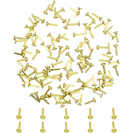 200 Pcs Split Pins, Metal Paper Fasteners Mini Brads, 8mm x 16mm Round ...