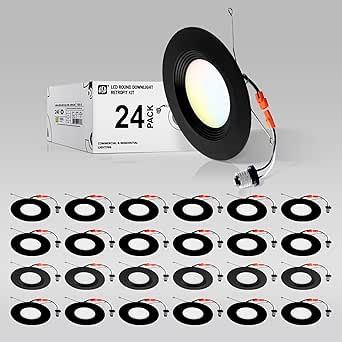 ASD Retrofit LED Recessed Lighting 6 Inch | Black 12W 1009 Lm Wet Rated ...