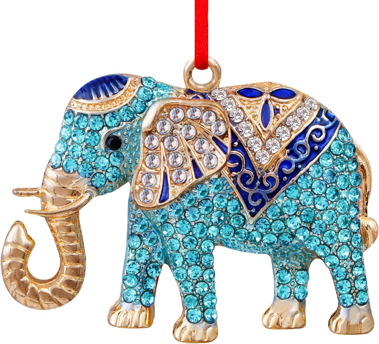 Amazon.com: D24TIME Elephant Christmas Ornament - Metal Teal Ornament ...