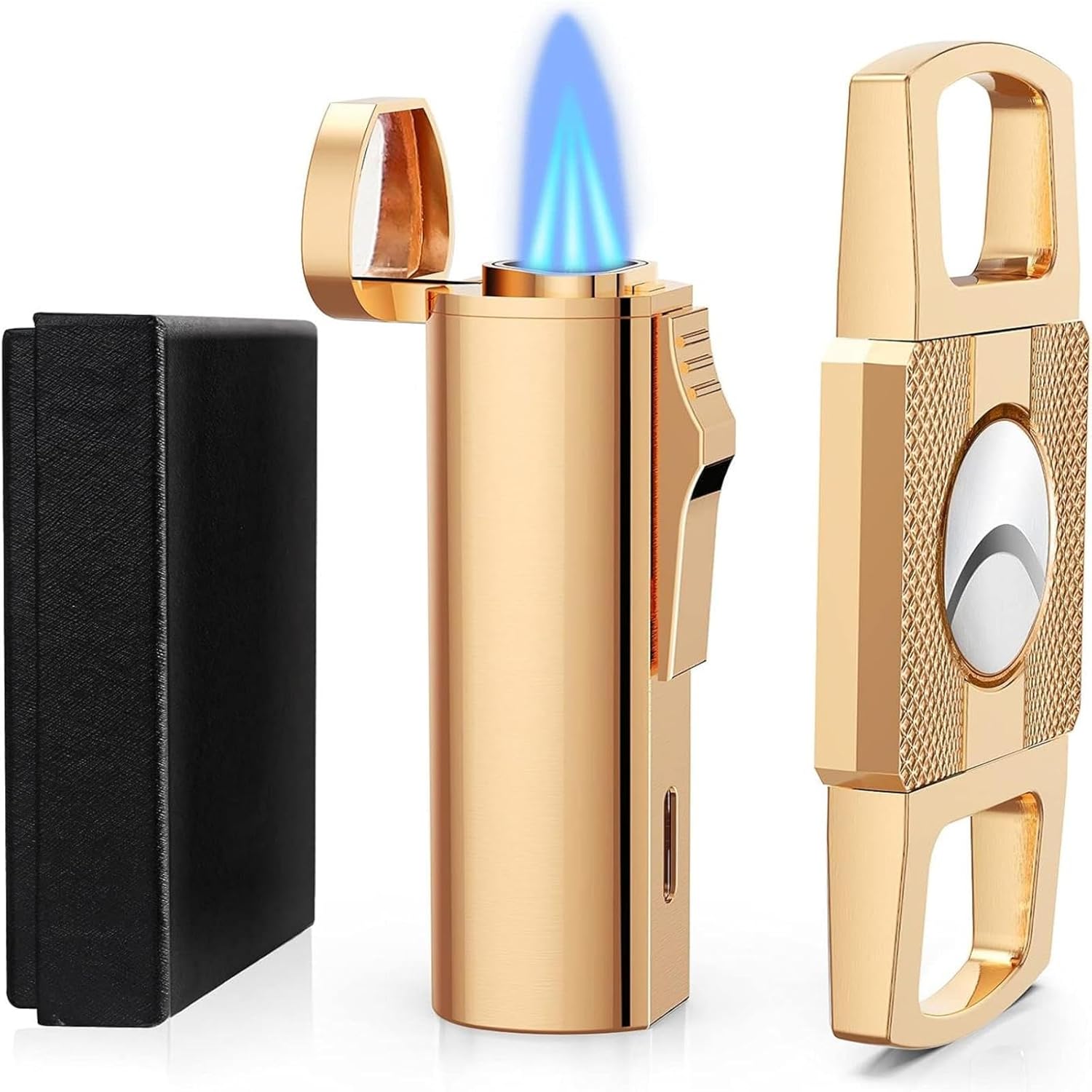 Amazon.com: RONXS Cigar Lighter and Cutter Set, Adjustable Jet Flame ...
