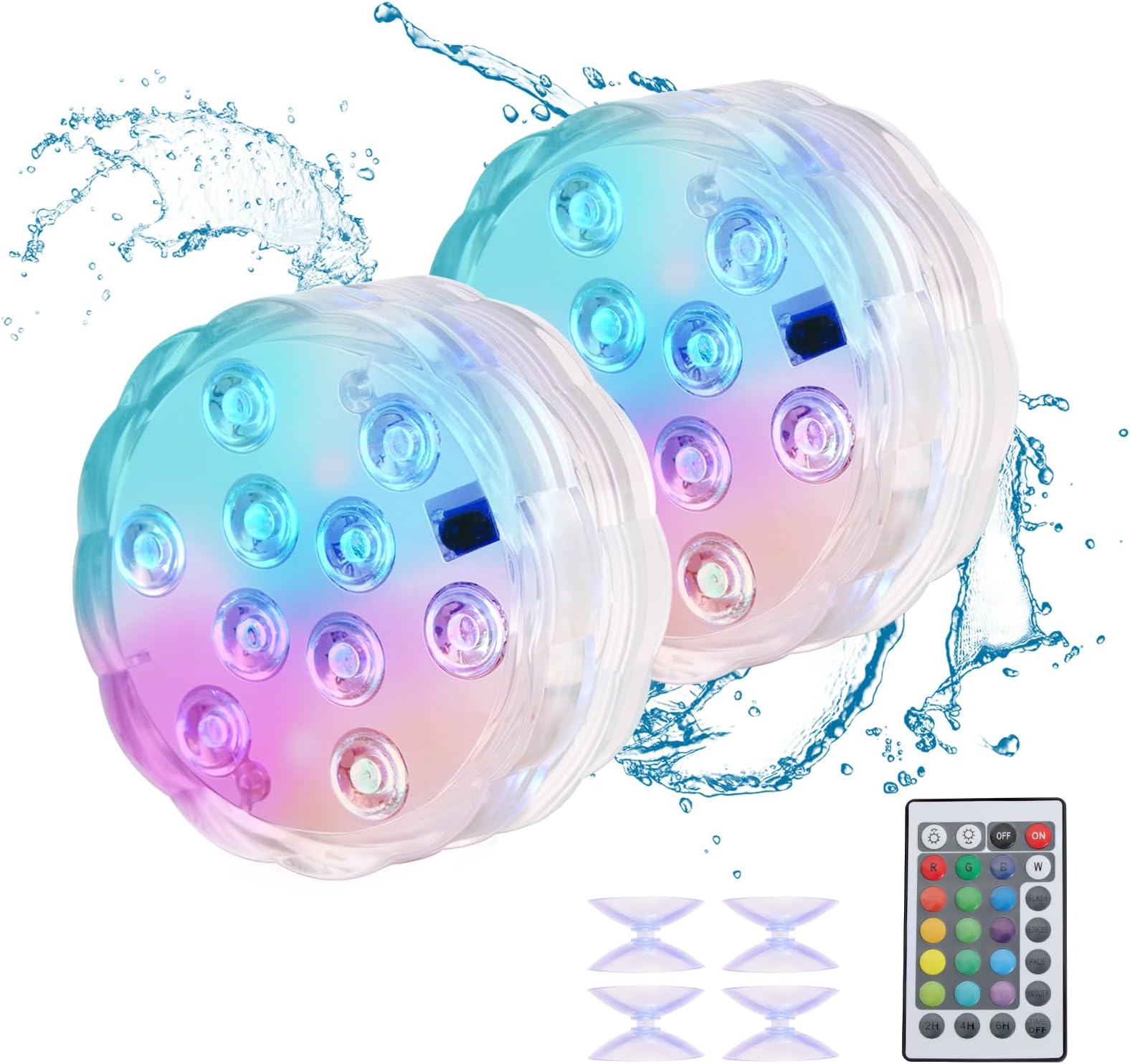 Czemo Lumière de Piscine LED Submersible avec Télécommande Éclairage ...