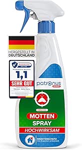 Patronus Mottenspray 500 ml - hochwirksame Abwehr gegen Kleidermotten ...