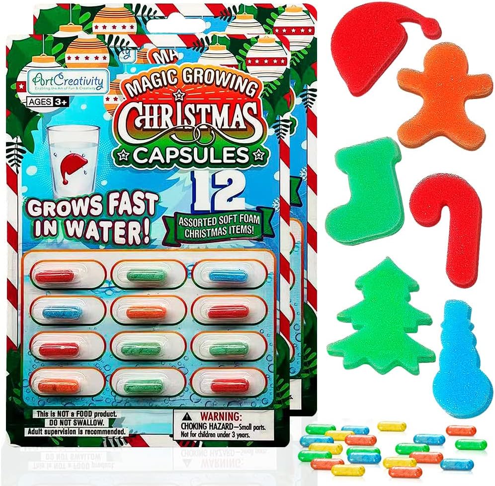 Amazon.com: ArtCreativity Magic Growing Christmas Capsules, 2 Packs ...