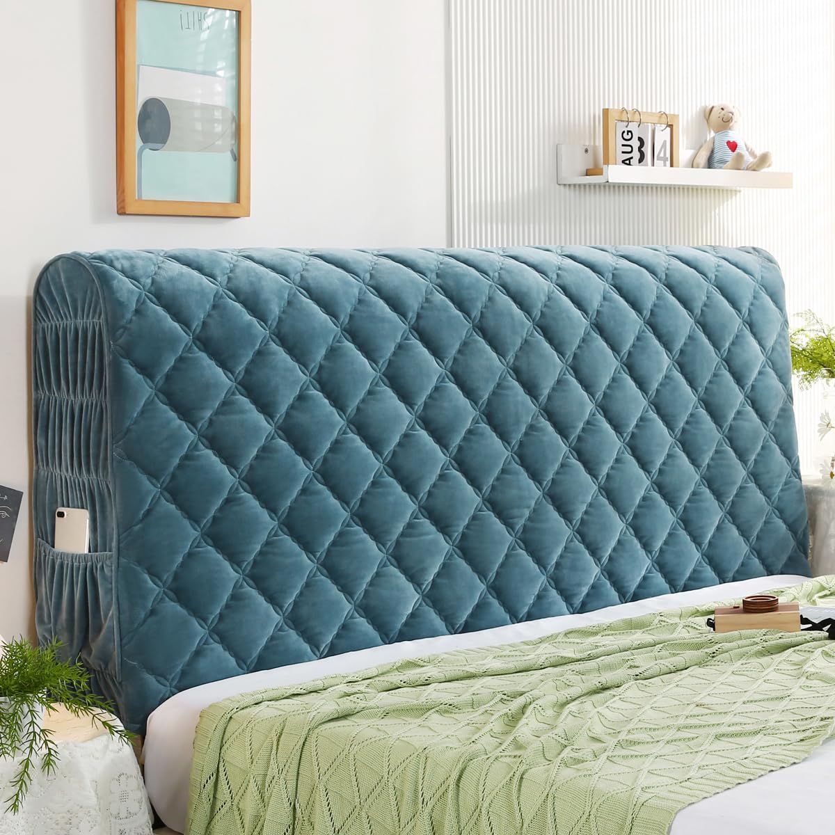 Amazon.com: GZYLCH Thicken Bed Headboard Cover, Stretch Bed Headboard ...