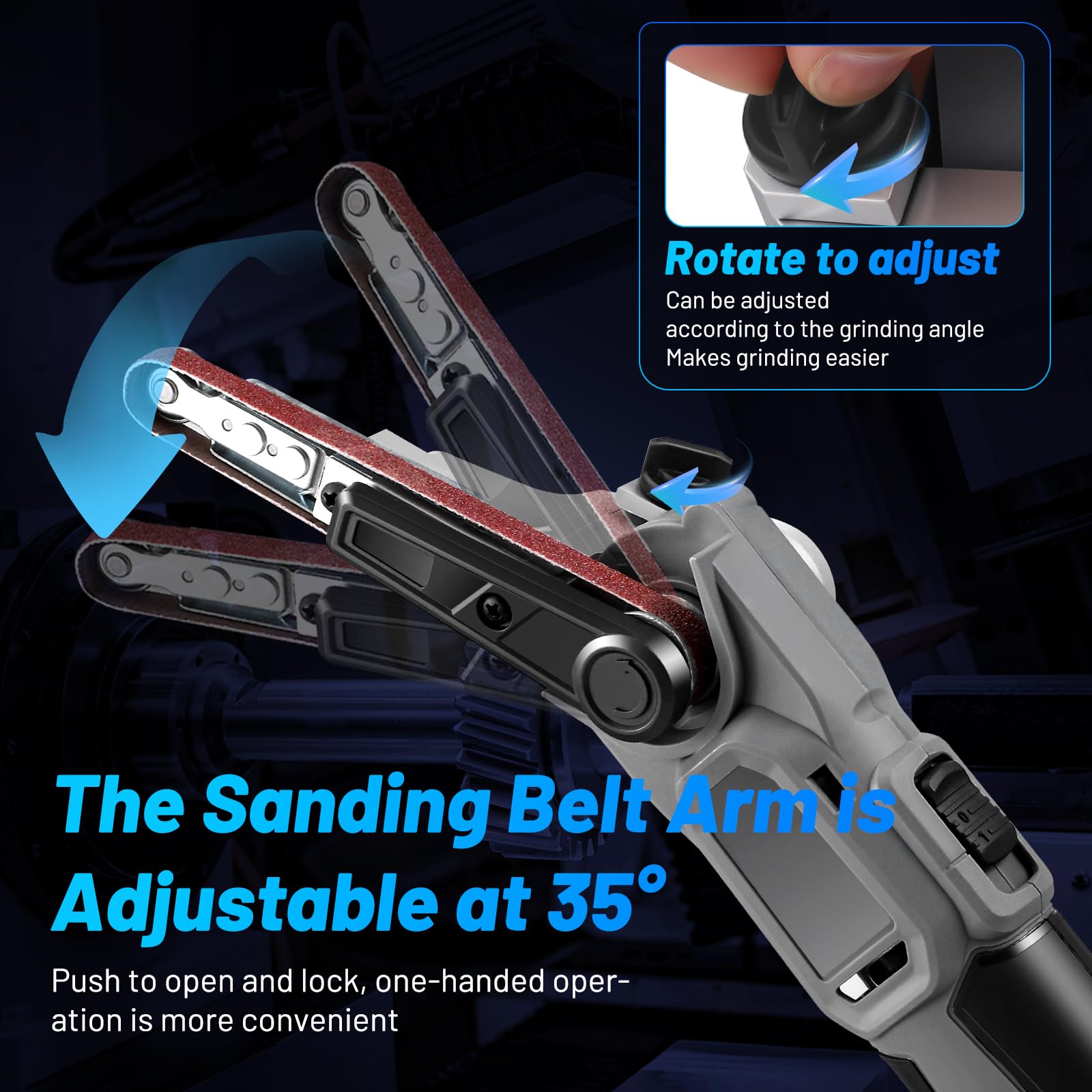 Belt Sander Cordless 20V – 6-Speed Adjustable Finger Sander With 3 ...
