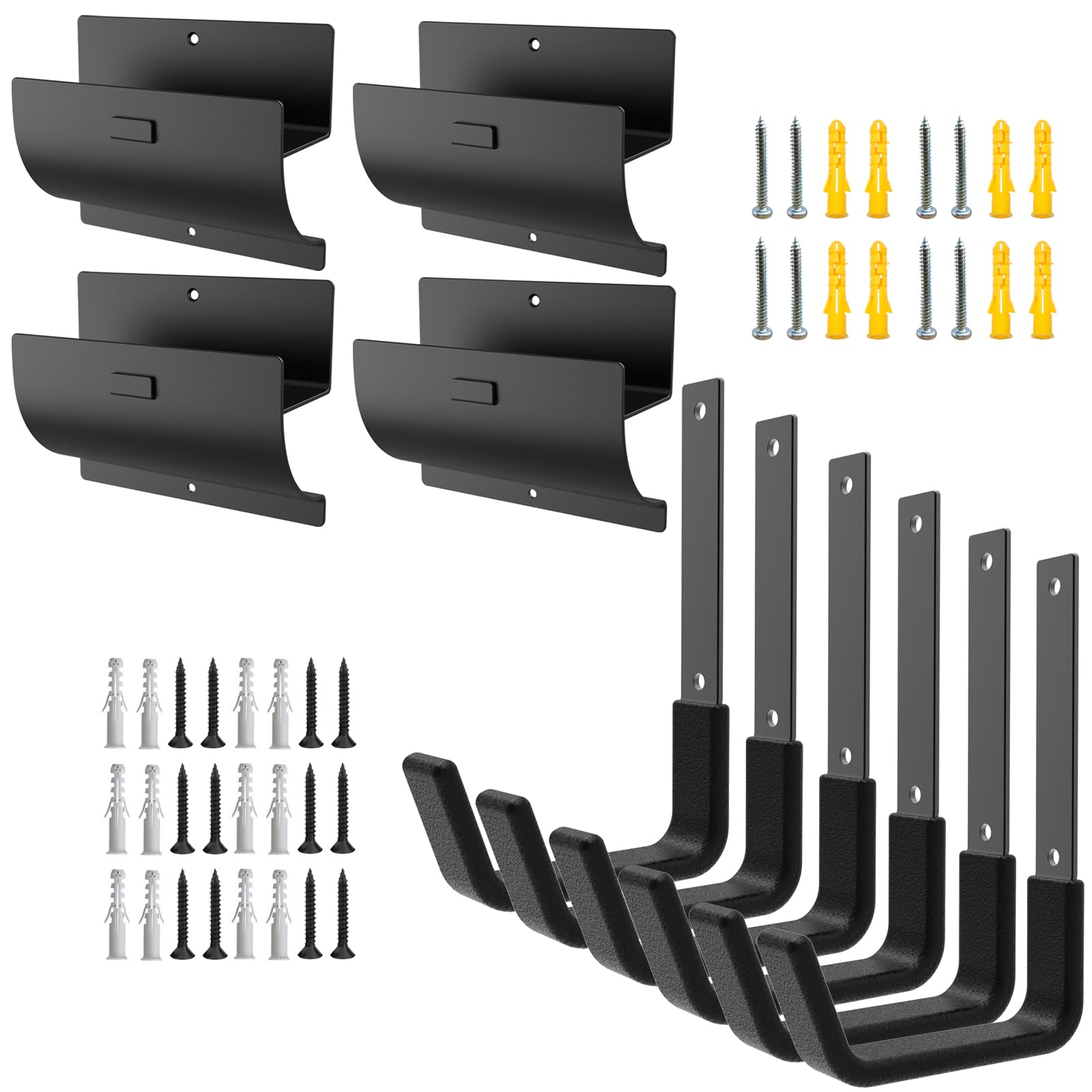 Juformin Ladder Hooks for Ladder Storage 4 Pcs and Heavy Duty Garage ...