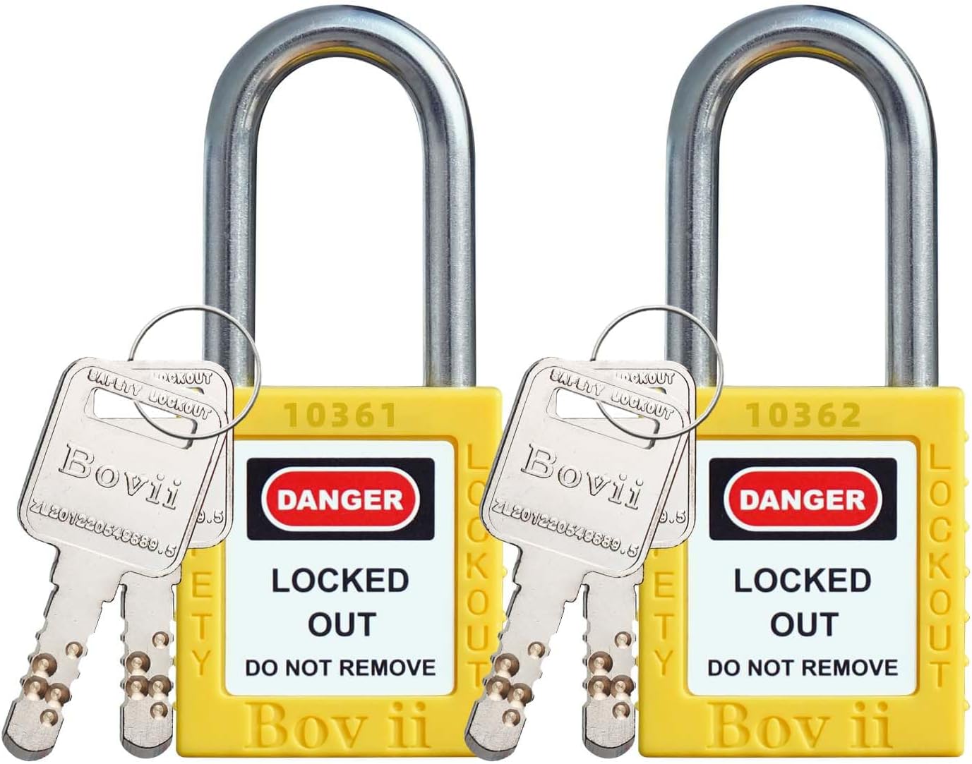 Boviisky Lockout Tagout Locks -2 Yellow Loto Locks，Keyed Different, 2 ...