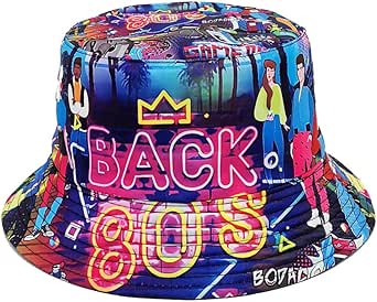 Amazon.com: 80s Bucket Hats for Women Men Fashion Retro 80s Outfit ...