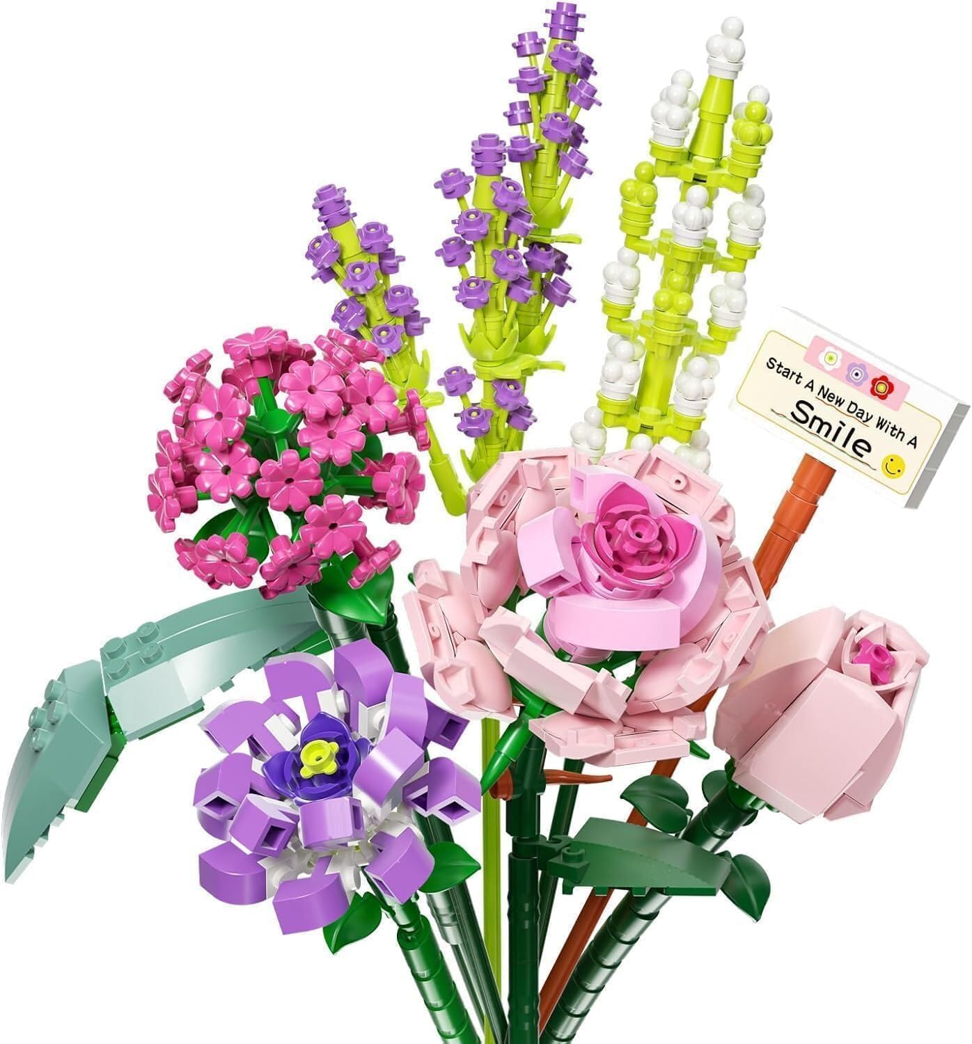 QLT Mini Bricks Flower Bouquet Building Sets, Artificial Flowers, Not ...