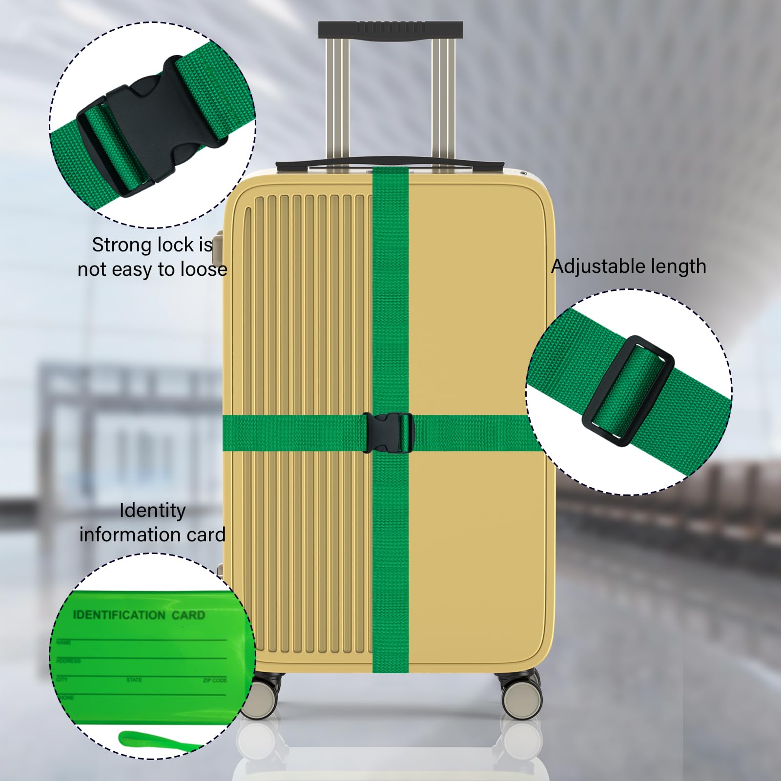 Snapklik.com : 8 Pack Luggage Straps Suitcase Tags Set,Adjustable ...