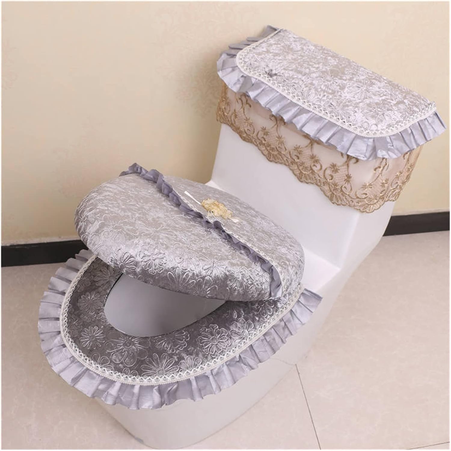 Amazon.com: KEIOMI Toilet Seat Cover Set 3 Pieces Household Closestool ...