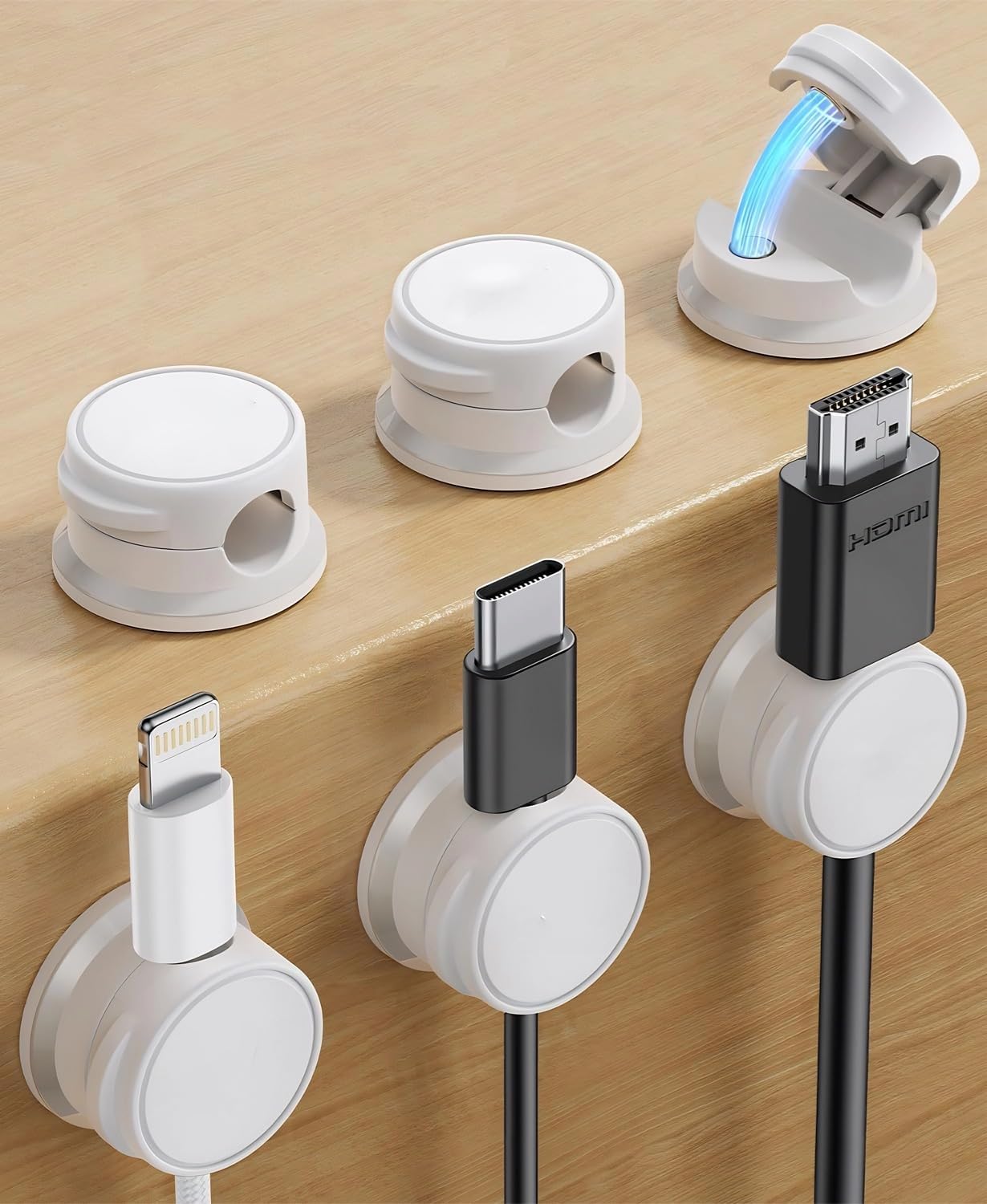 6 Pack Magnetic Cable Clips [Cable Smooth Adjustable] Cord Holder ...
