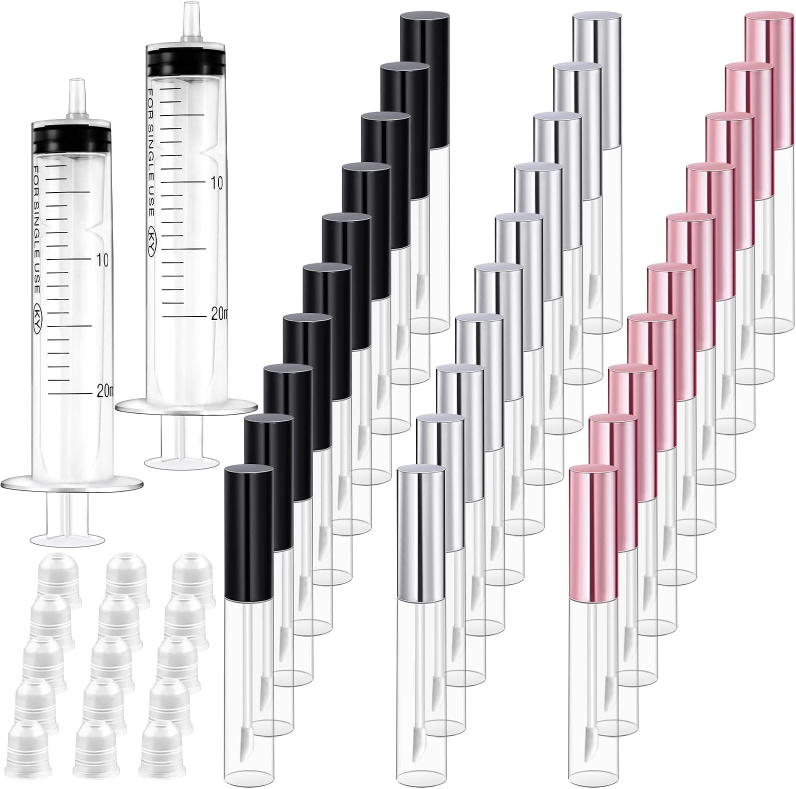 Amazon.com : Mydio 50 Pack 1.2ML Clear Mini Lip Gloss Tube Empty Lip ...