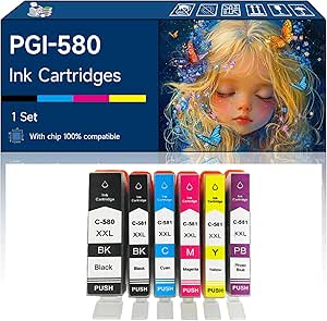 Amazon.com: PGI-580 CLI-581 Ink Cartridges Compatible with Canon PIXMA ...
