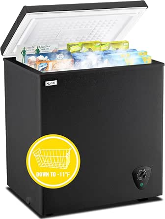 Amazon.com: Chest Freezer 5.0 Cubic Feet Small Black Deep Freezers ...