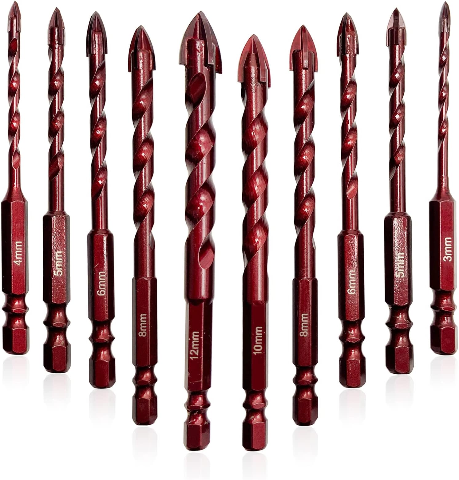 Silverline 217584 Glas- und Fliesenbohrer, 3-tlg. Satz 5, 6 u. 8 mm ...