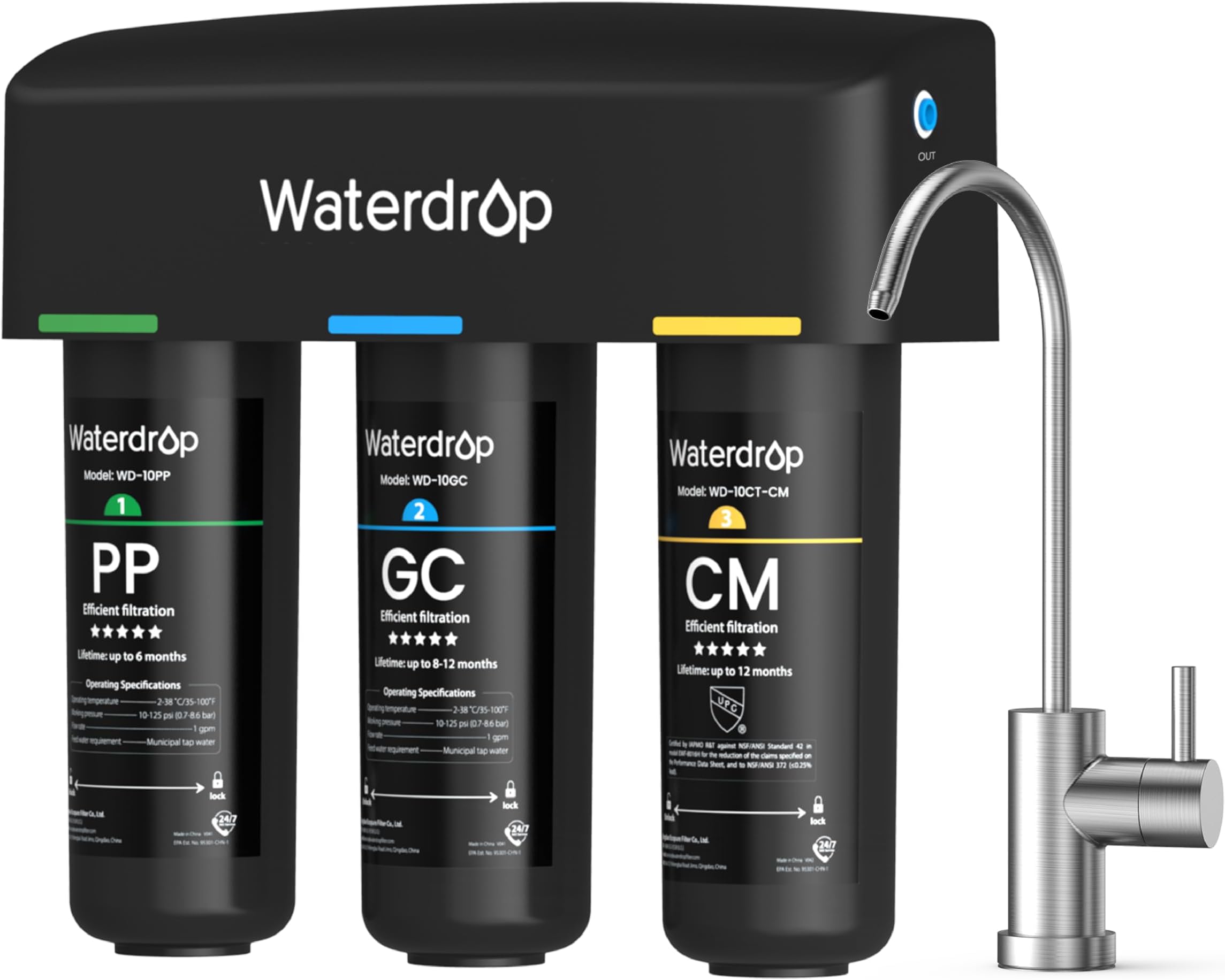 Waterdrop TSB-CM Under Sink Water Filter System Reduce Chloramine and ...