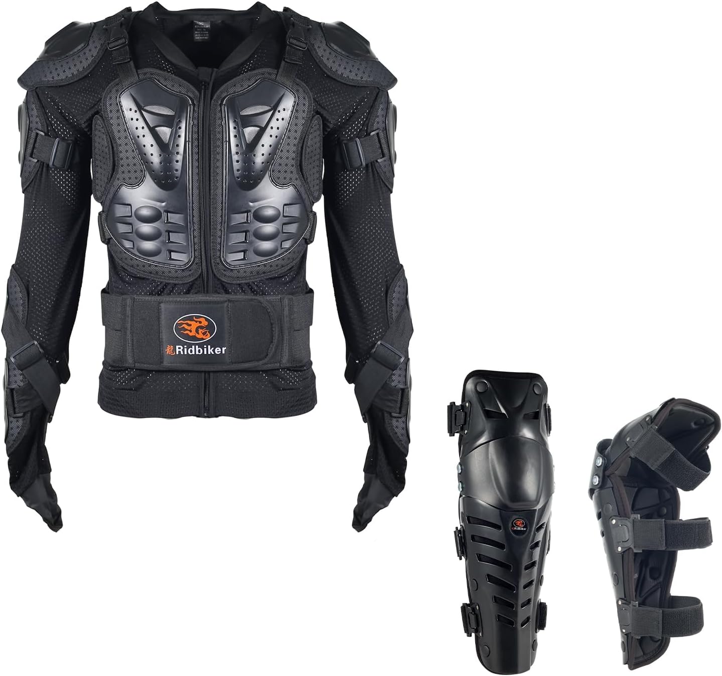 Amazon.com: RIDBIKER Motorcycle Protective Jacket and Knee Guard 1 Pair ...