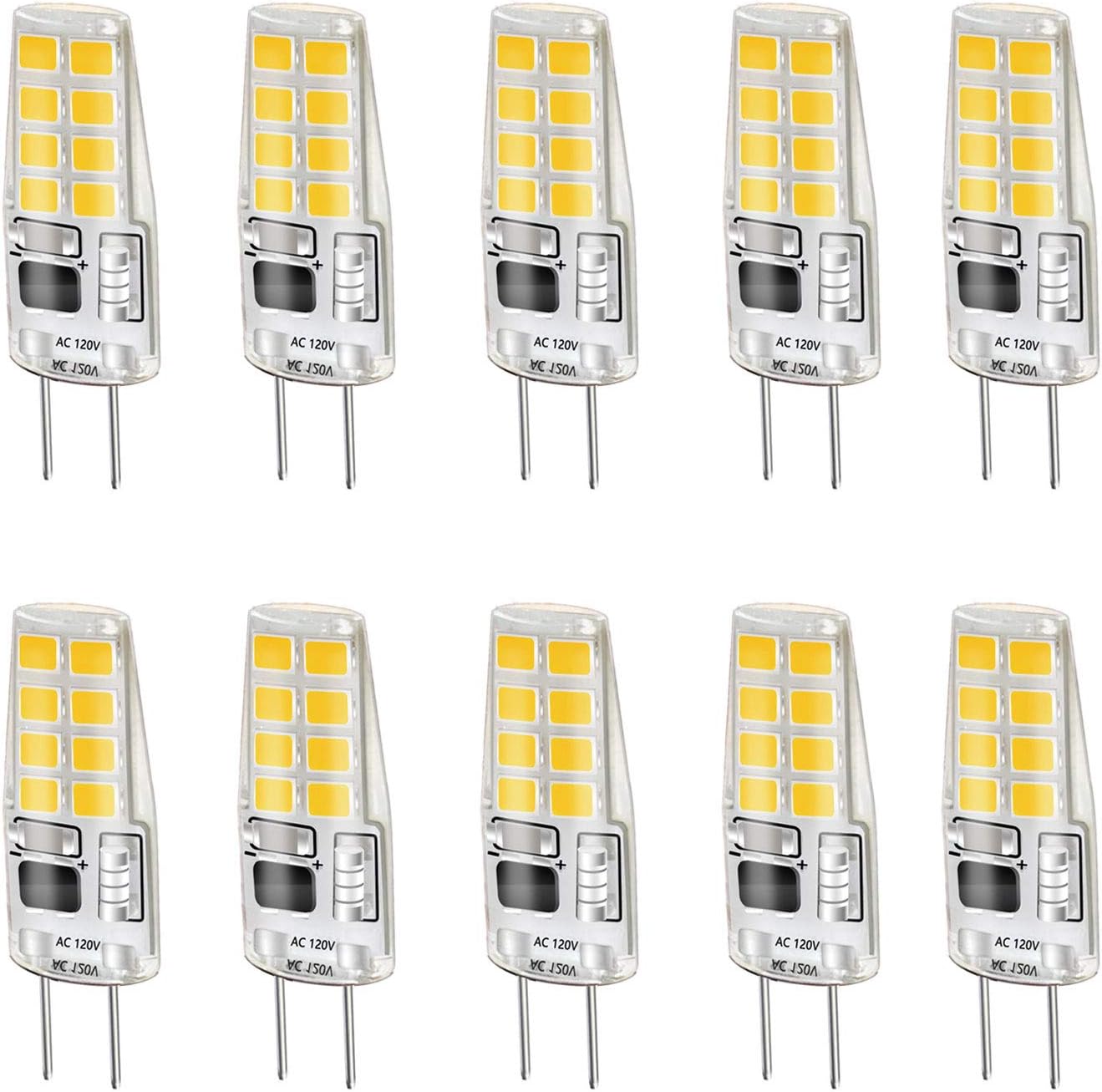 LEKE G8 Bulb Warm White 3000k G8 LED Bulb 3W Equivalent to G8 Halogen ...