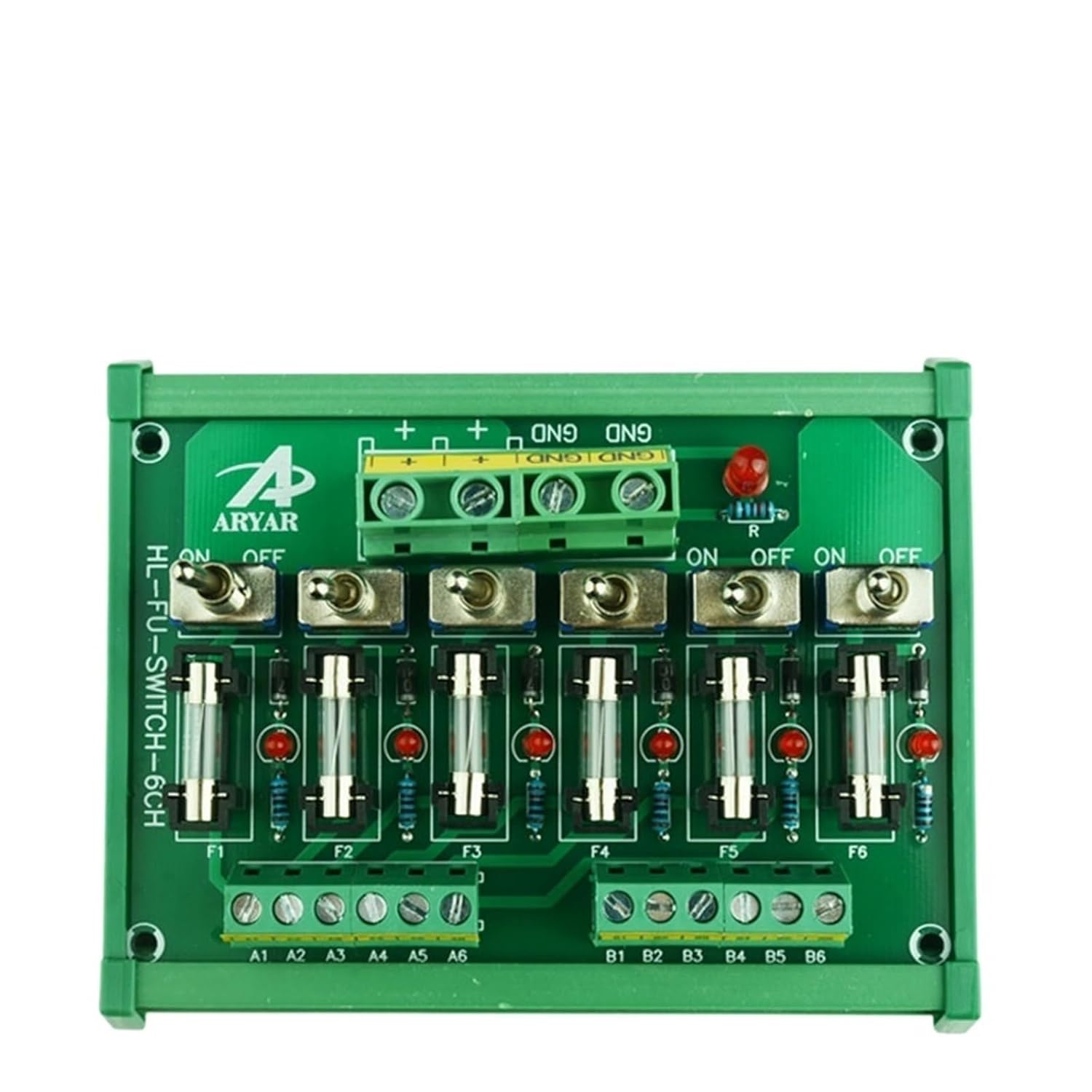 DIN Rail Mount 6 Position Power Distribution Fuse Module Board with ...