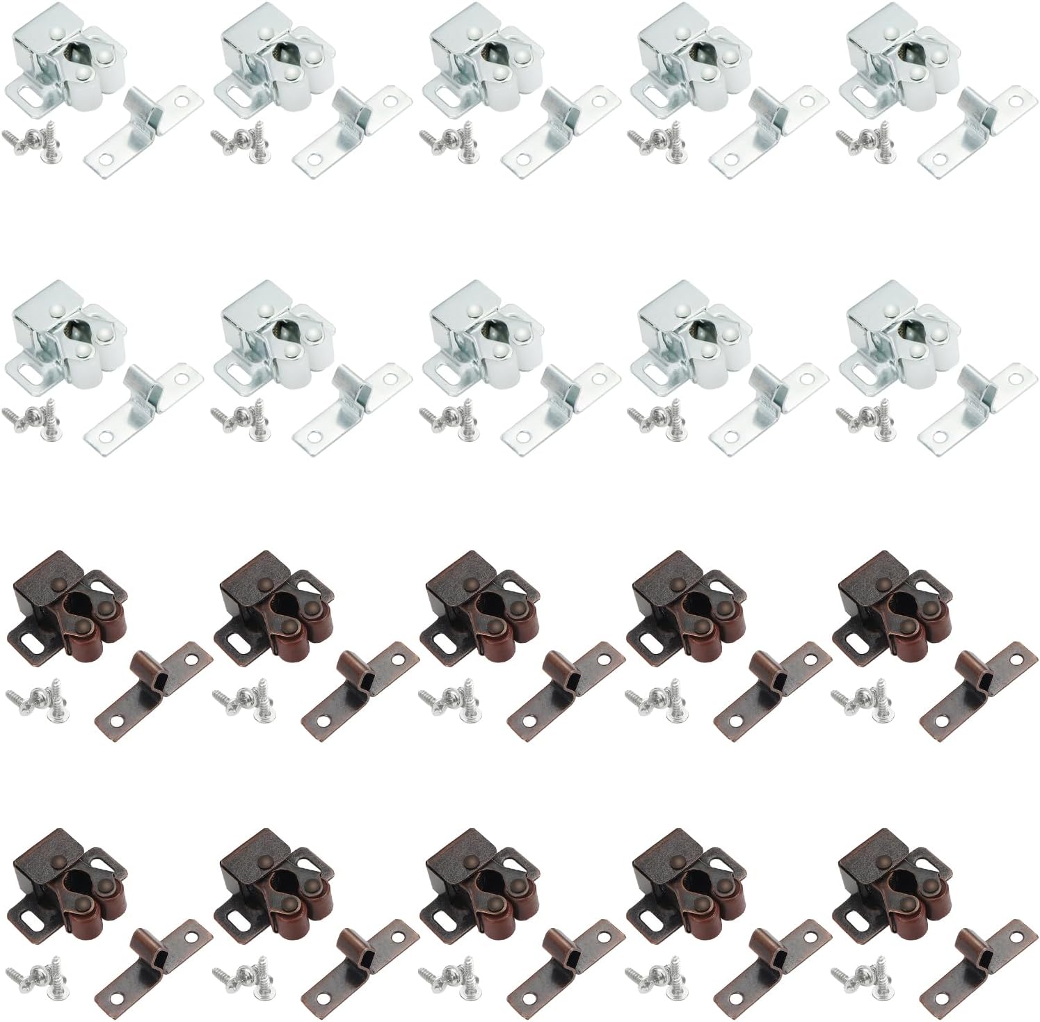 20 Pcs Double Roller Cabinet Catch, Door Catch Latch Heavy Duty Catch ...