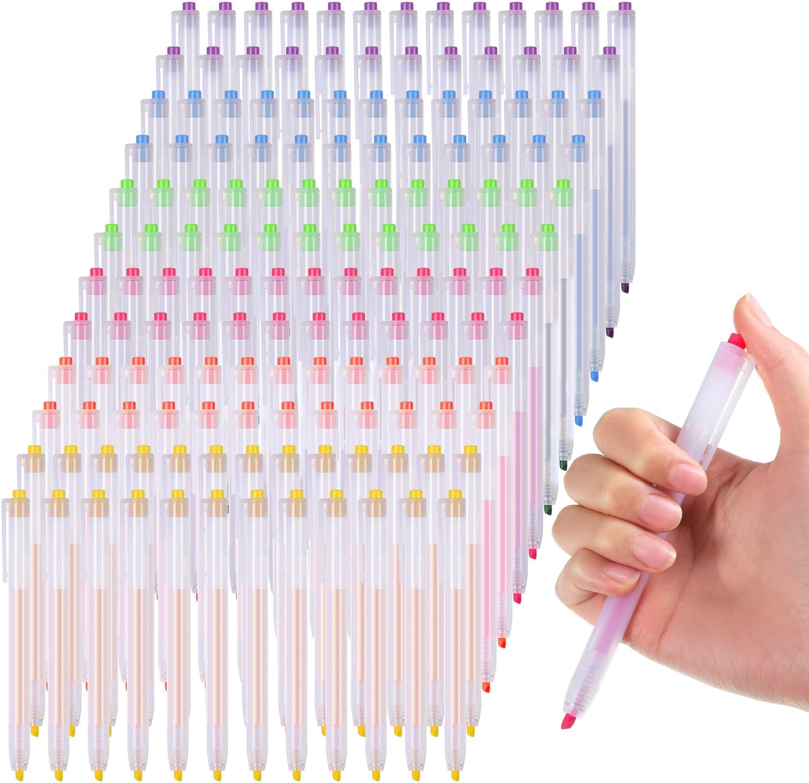 Amazon.com : Fuutreo 150 Pcs Retractable Highlighter Assorted Colors ...