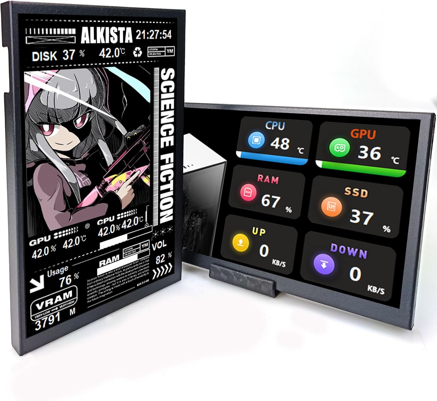 Amazon.com: ALKISTA 5in Computer Temp Monitor - DIY Dynamic Theme ...