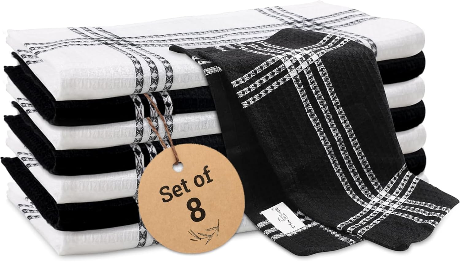 Amazon.com: Urban Villa Cotton Dish Cloth Set of 8, Waffle Kitchen ...