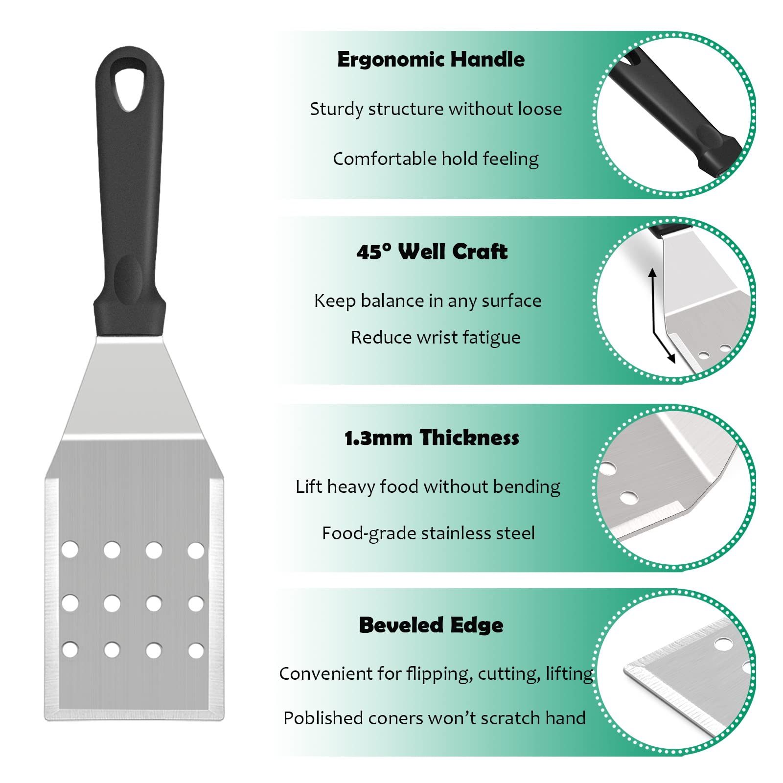 Snapklik.com : Griddle Accessories Kit Of 20, Heavy Duty Metal Spatula ...