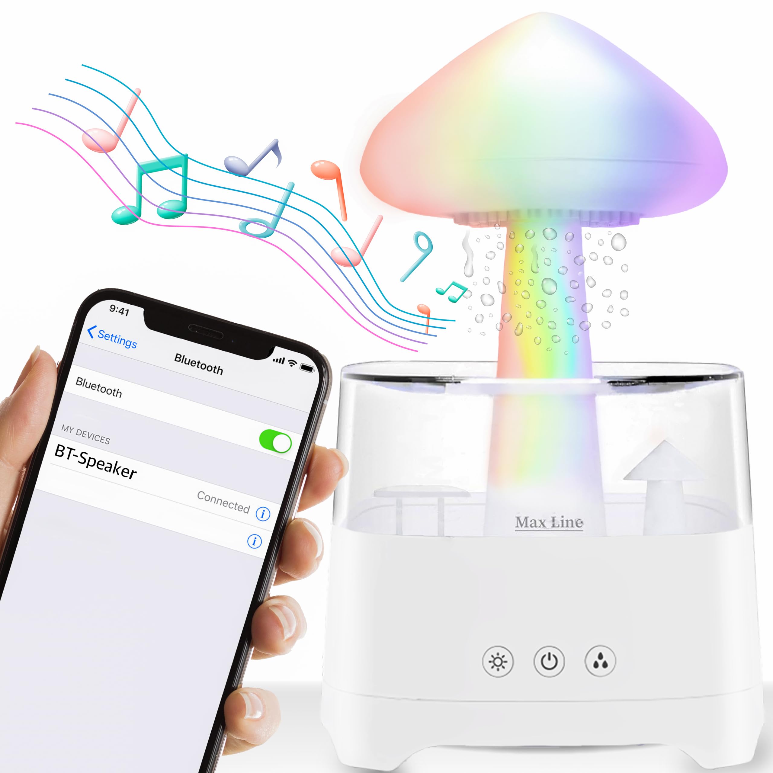 Amazon.com: Rain Cloud Humidifier Water Drip Bluetooth Speaker ...