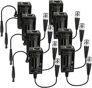 Amazon.com: InstallerCCTV Passive Video Balun BNC to RJ45 Adapter w/Power, Cat5 Cable to BNC ...