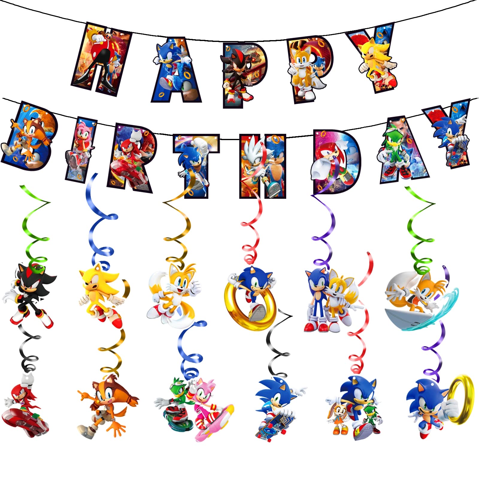 Sonic Birthday Decorations Themed Sonic Party Supplies 1 Happy Birthday ...