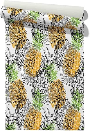 CEVAN Wallpaper 3D Self Adhesive Covering Pineapple Modern Fashion ...