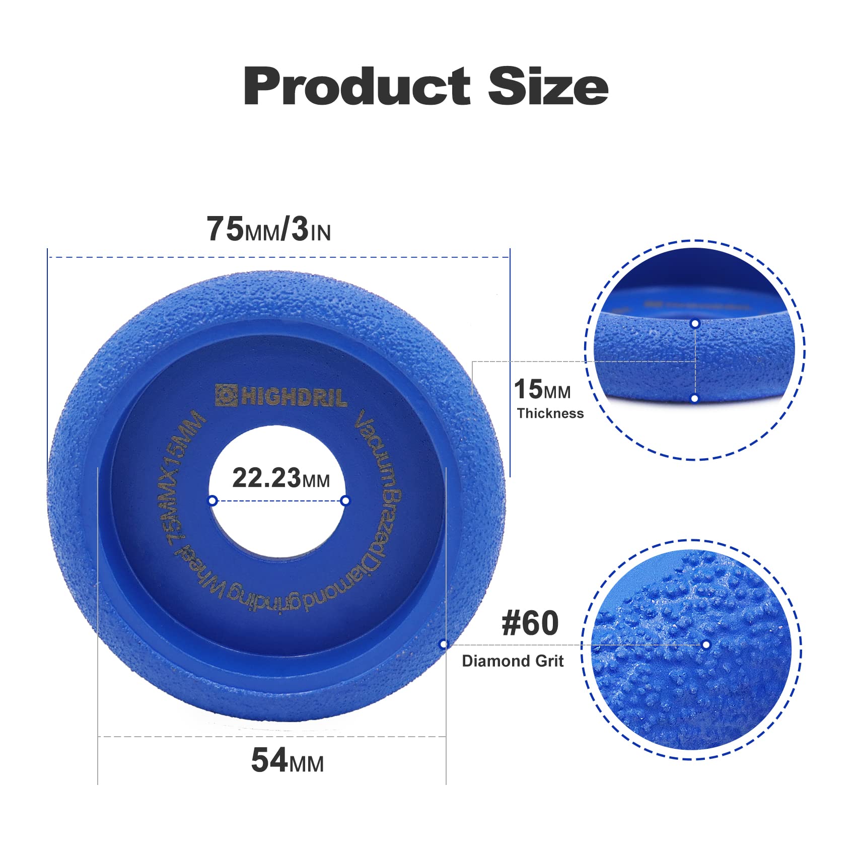 Snapklik.com : Diamond Profile Wheel 3 Inchx7/8 X15mm, Convex Curve ...