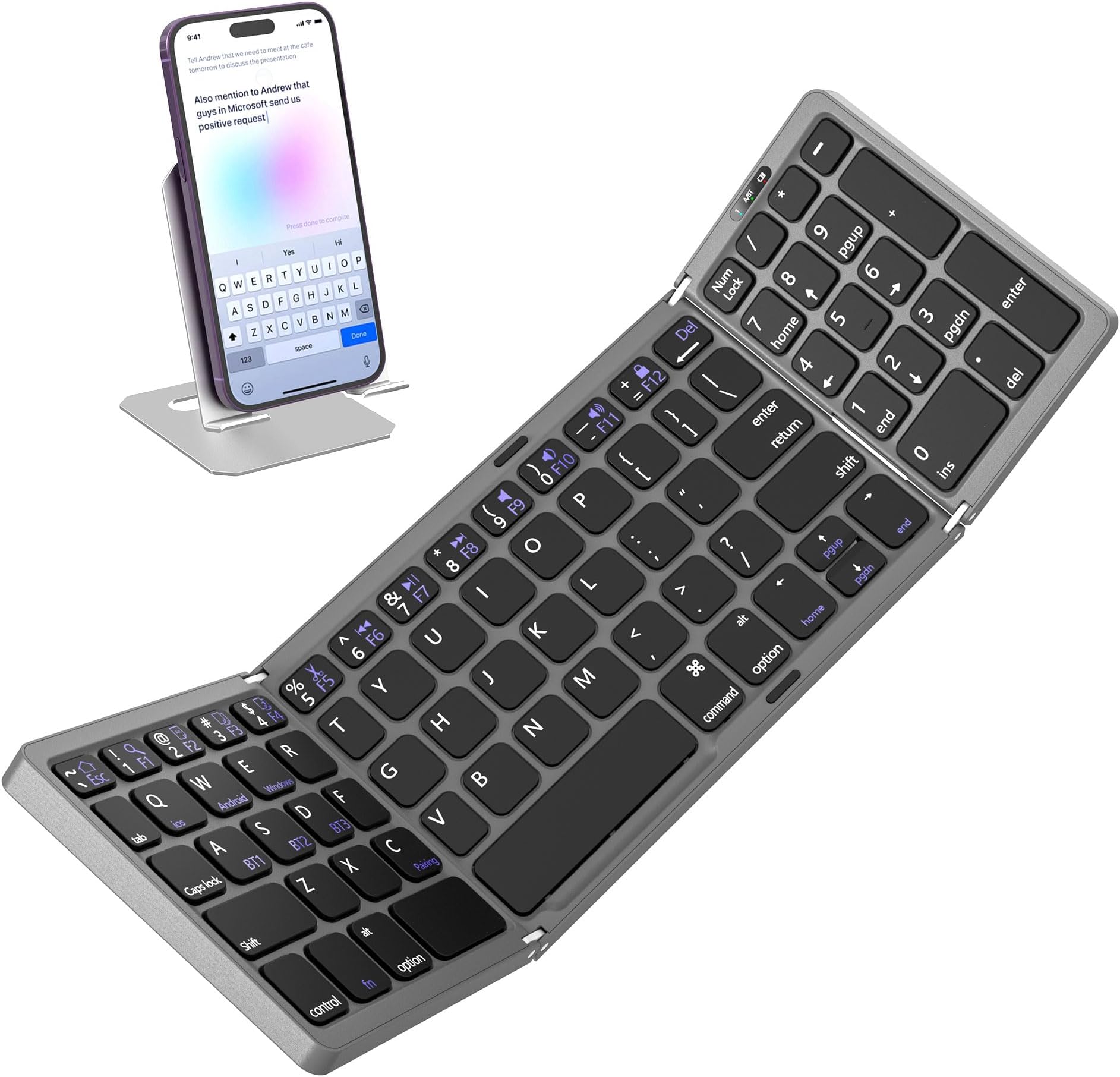 iClever Foldable Keyboard, BK08 Bluetooth Keyboard with Touchpad, Multi ...