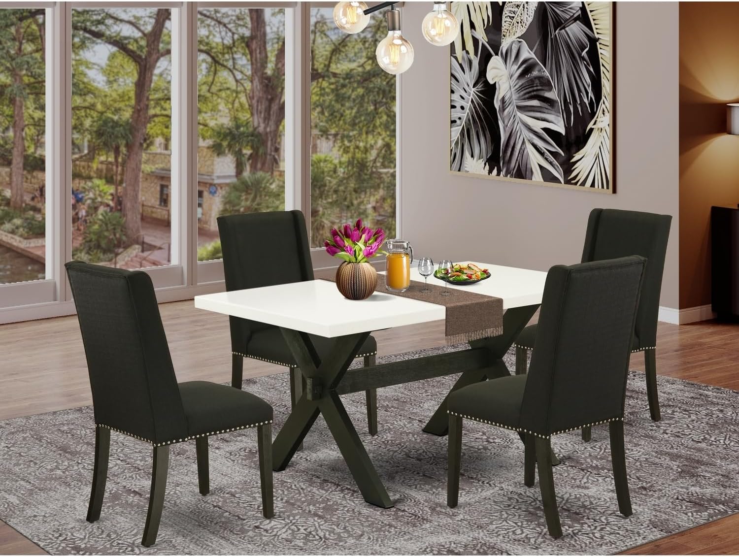 Amazon.com - HomeStock Elegant Escape 5-Piece Mid Century Dining Table ...