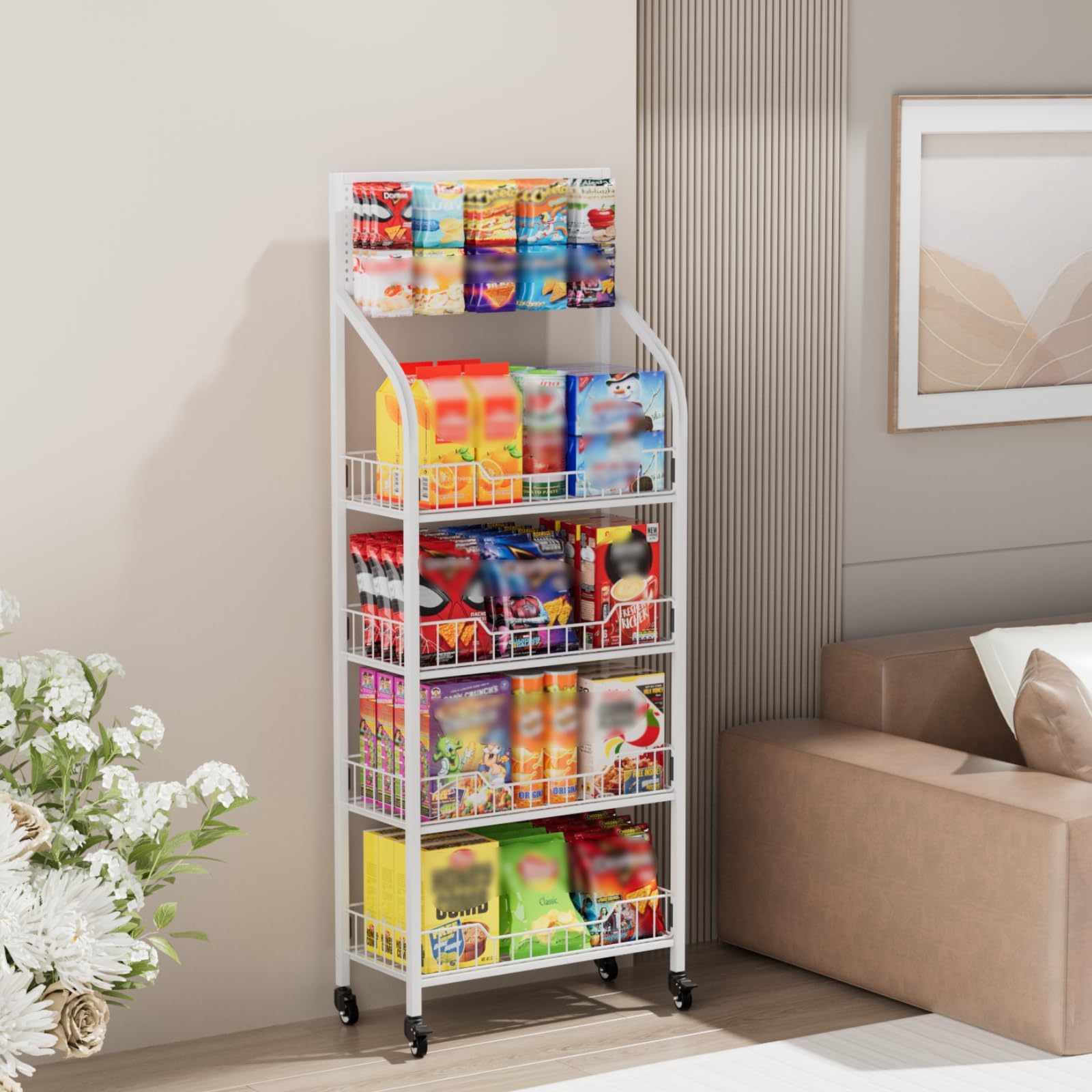 Amazon.com: Retail Candy Display Rack, White Metal Display Snacks Rack ...