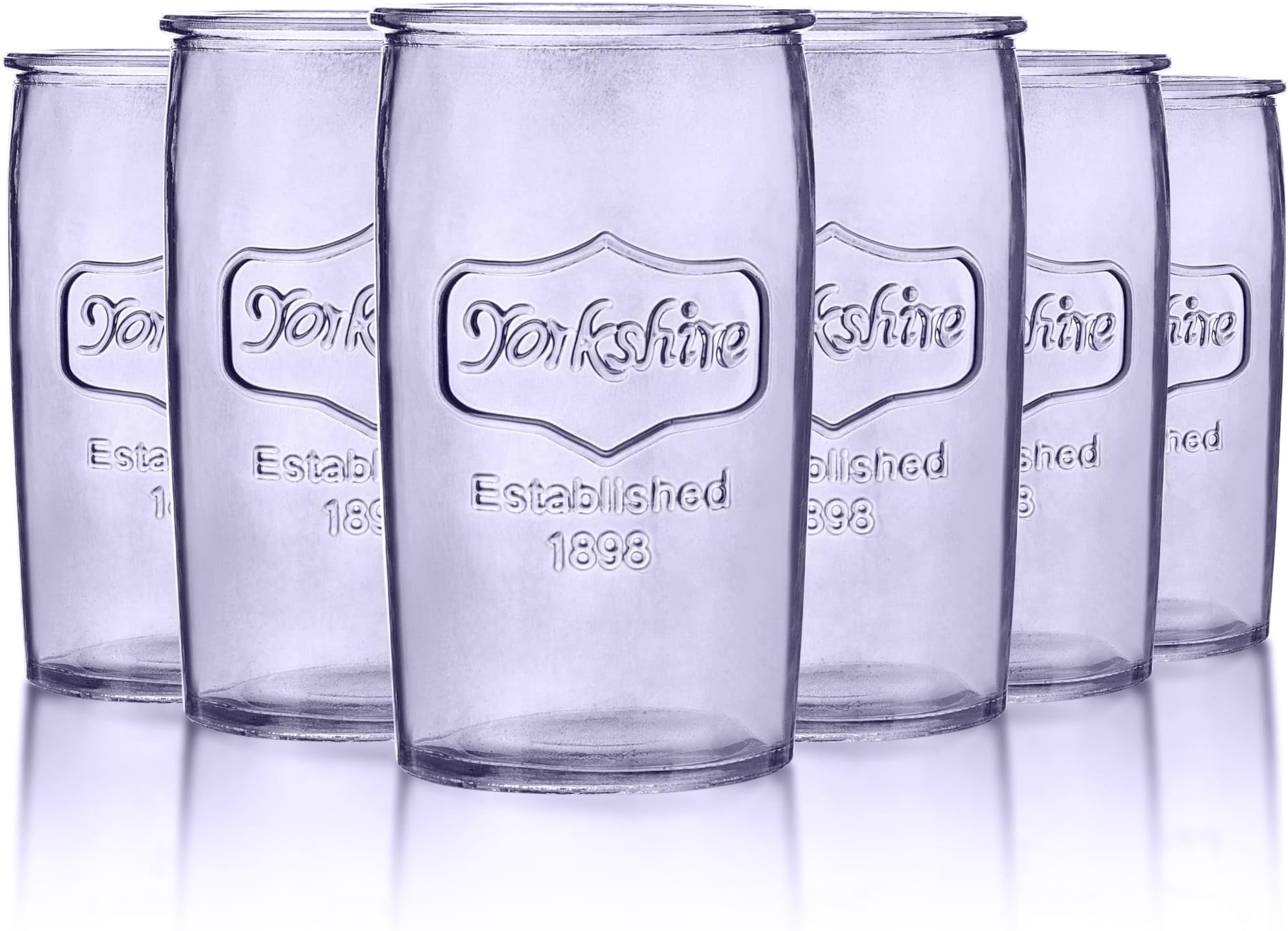 Amazon.com: kitchentoolz Colored Drinking Glasses Set of 6 - Yorkshire ...
