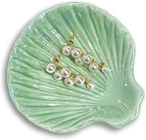 Amazon.com: GO2HEJING Ceramic Shell Ring Holder Dish, Small Shell ...