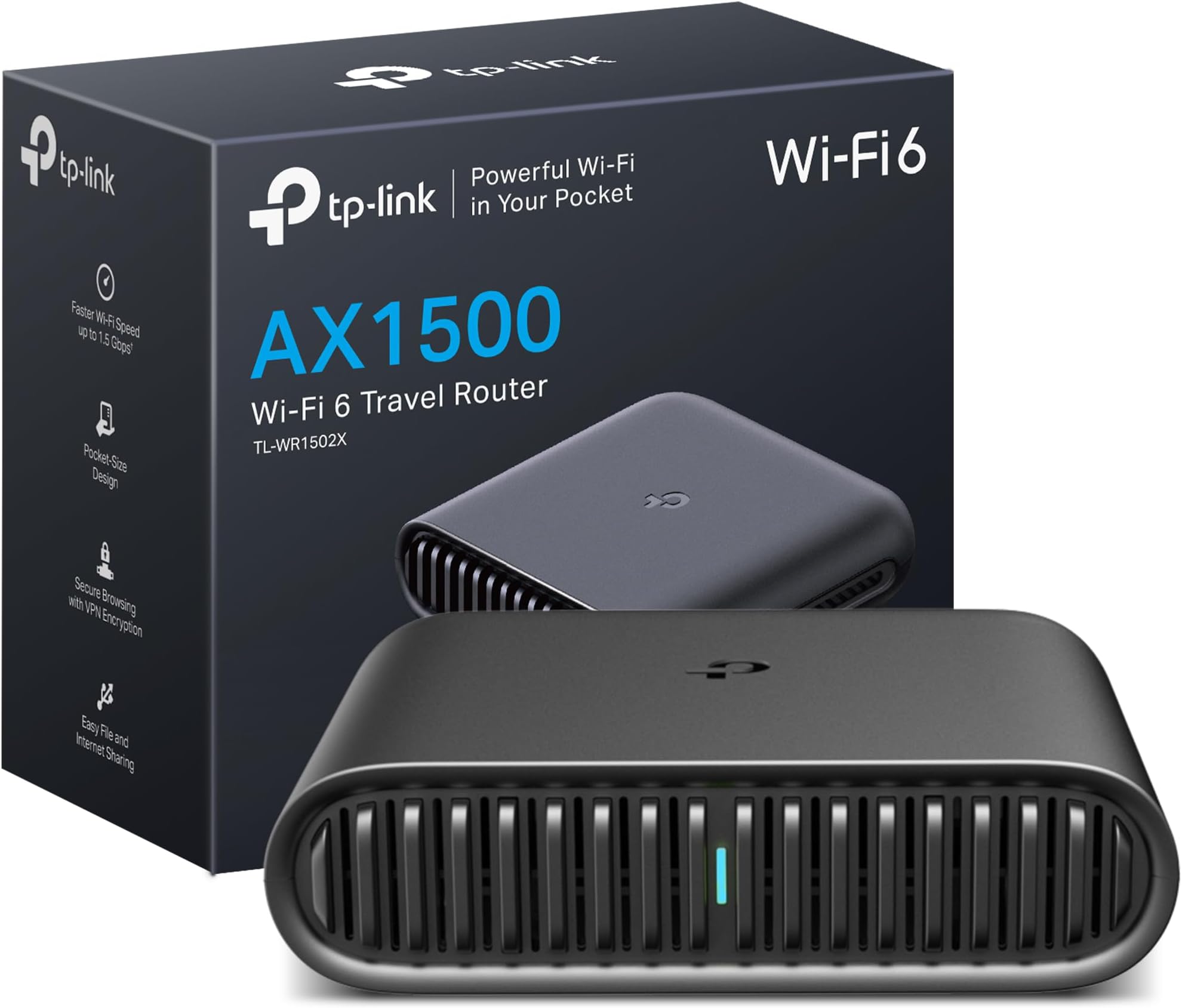 TP-Link TL-WR1502X Portable Router WiFi 6 AX1500Mbps, Mini Travel ...