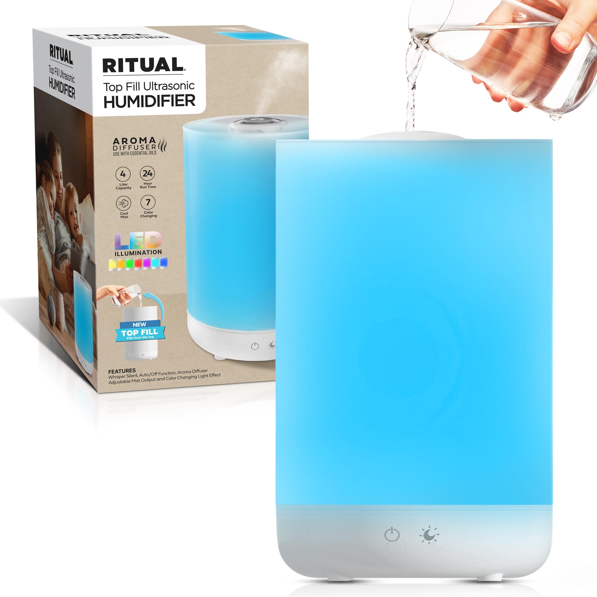 Amazon.com - Bell+Howell 4L Top Fill Humidifiers for Bedroom, Color ...
